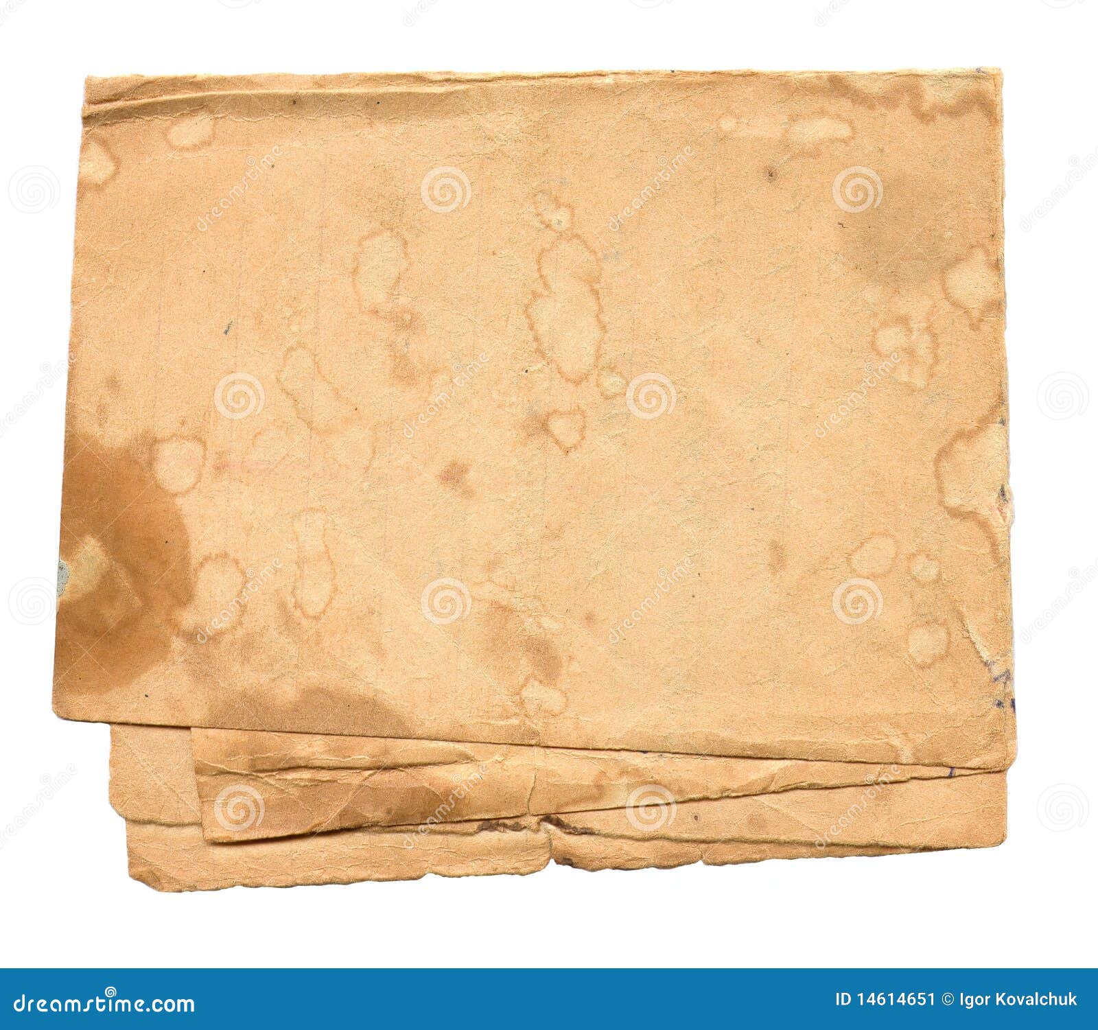Old dirty paper isolated stock image. Image of cardboard - 14614651