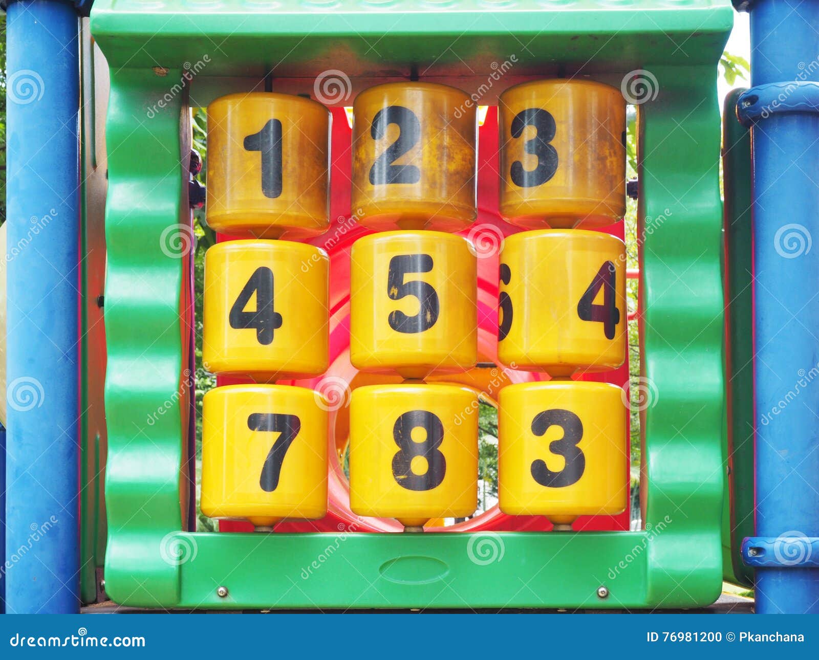 Old and Dirty Plastic Number at Playground Stock Photo - Image of ...