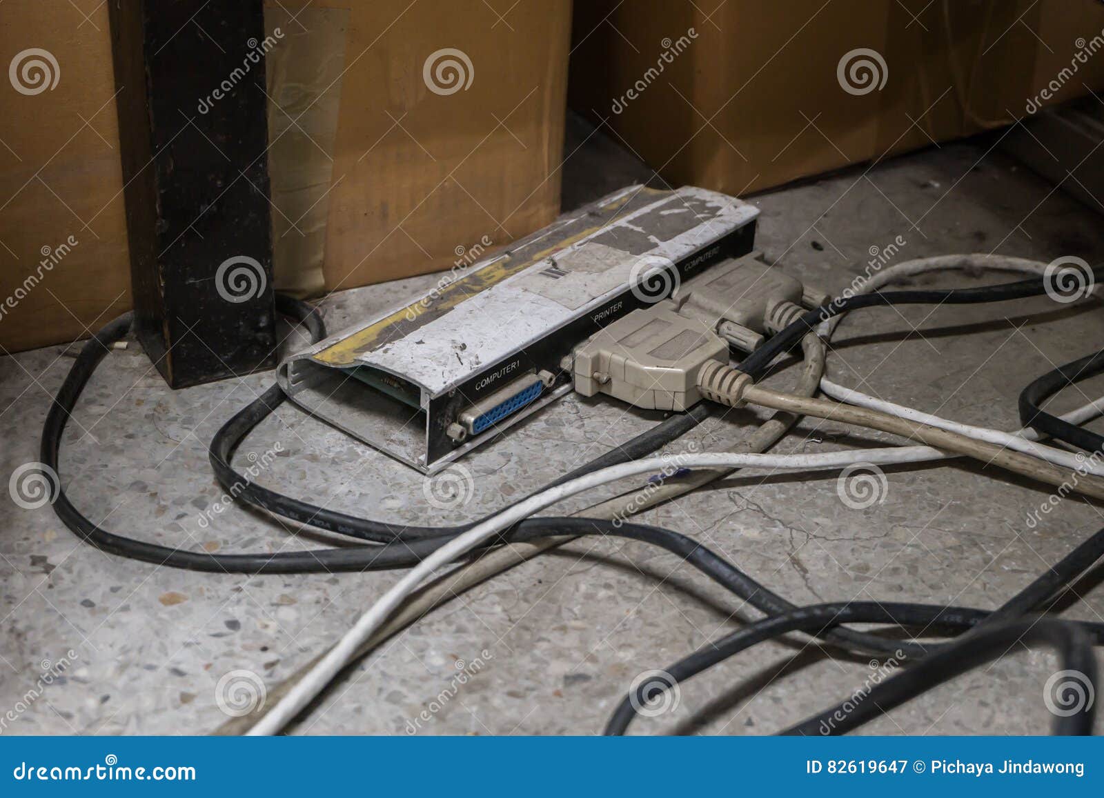 Old and Dirty Printer Switching Box for Parallel Port Stock Image ...