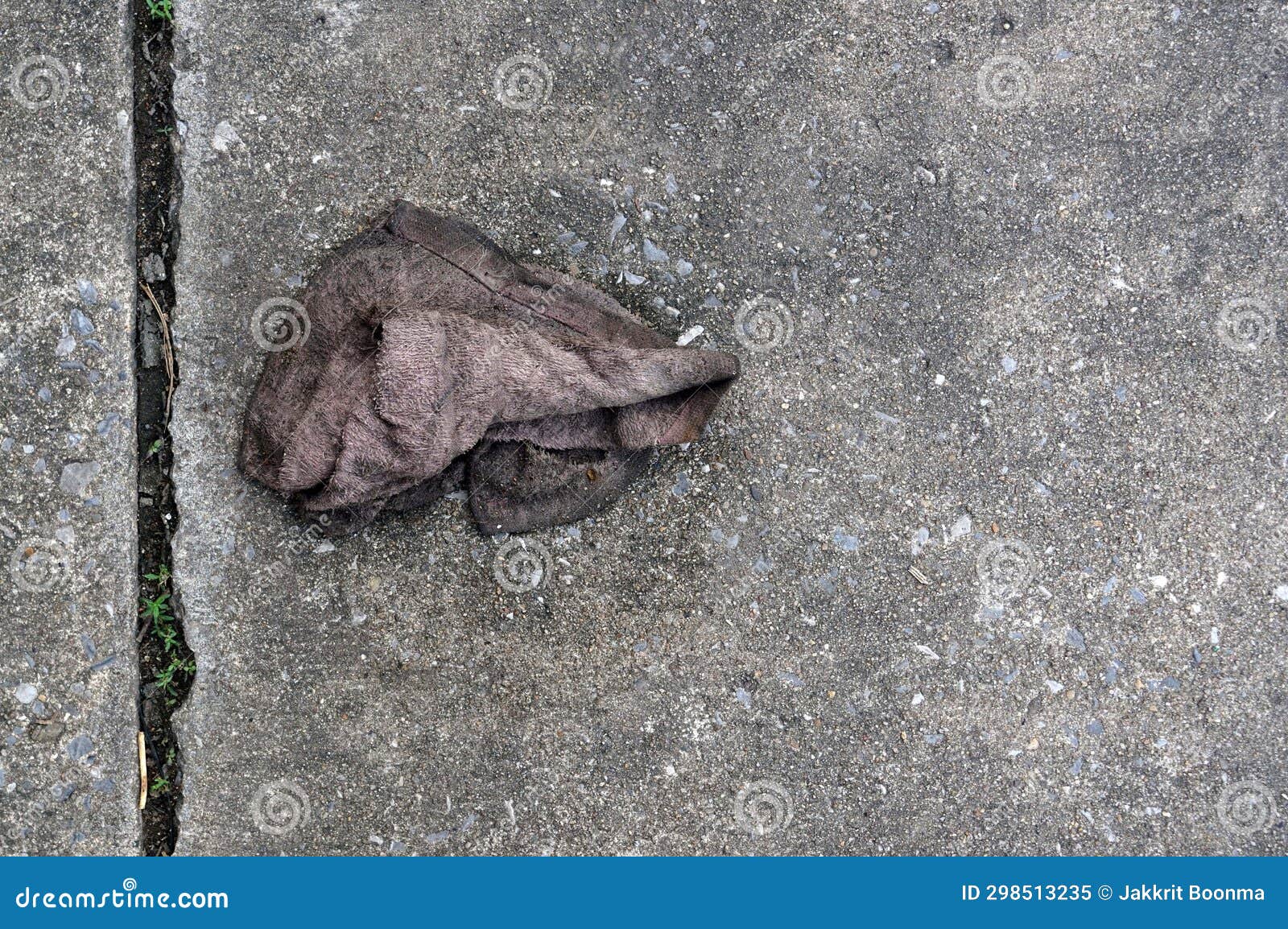 Old Dirty Rag on the Concrete Floor on the Streets, Pollution of the ...