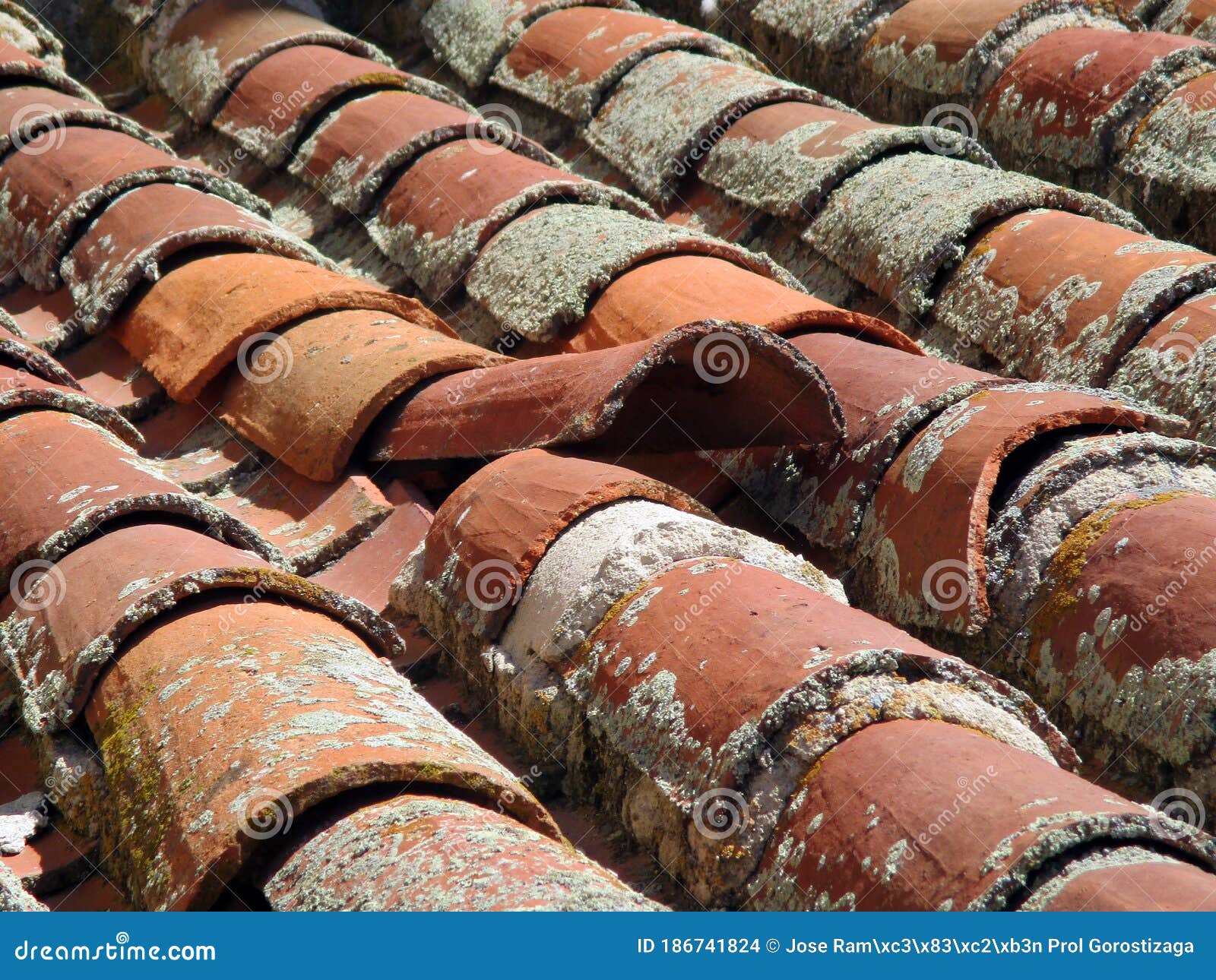 Old Dirty Roof with Misplaced Tile Middle Stock Photo - Image of orange ...