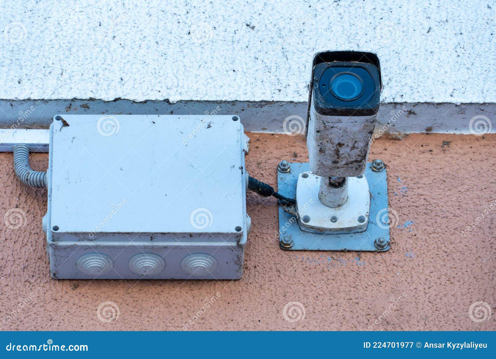 An Old Dirty Surveillance Camera, Covered with Dust and Cobwebs ...