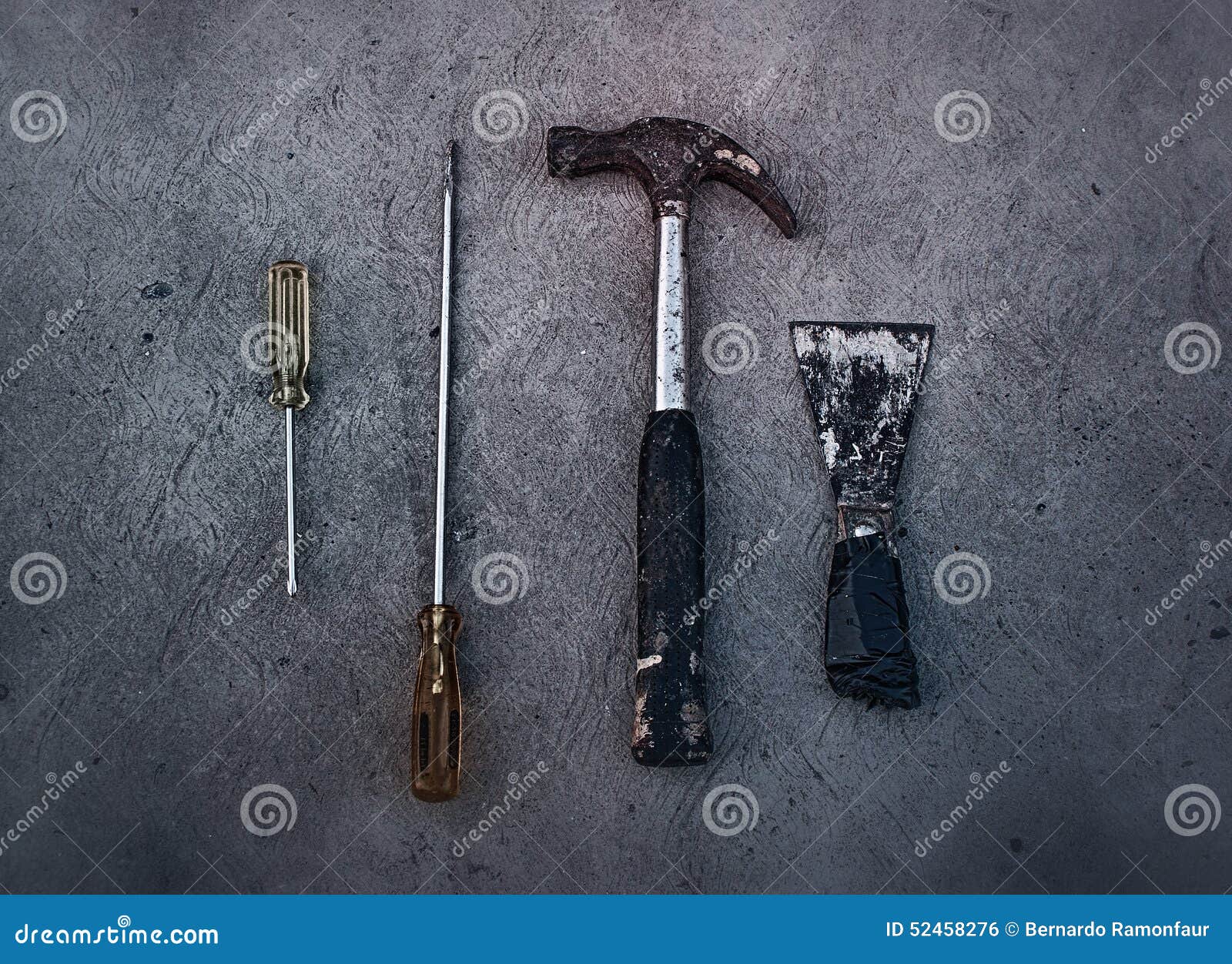 Old dirty tools stock photo. Image of retro, steel, spatula - 52458276