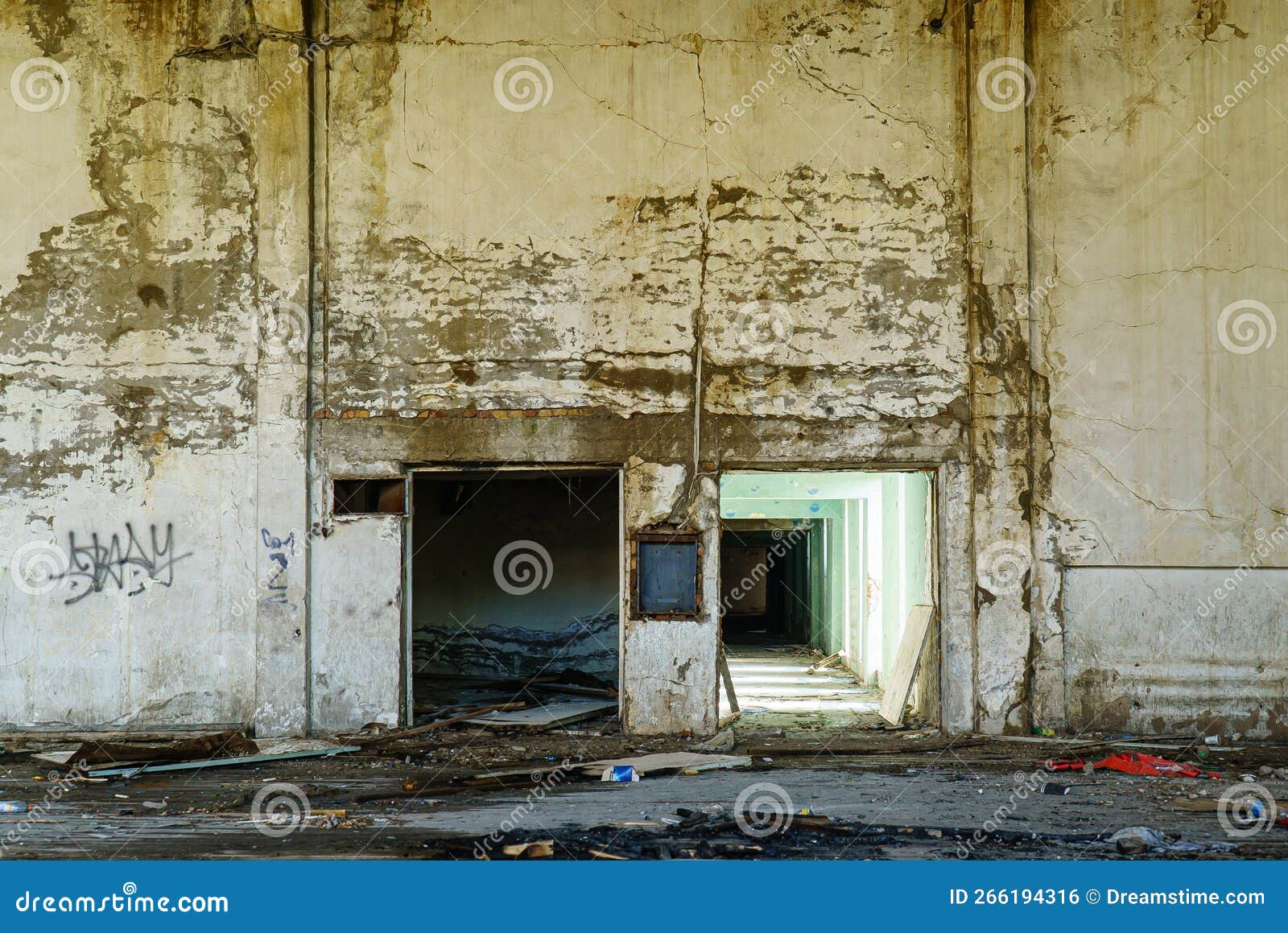 Old Dirty Wall Inside the Big Hall Stock Photo - Image of urban, dirty ...