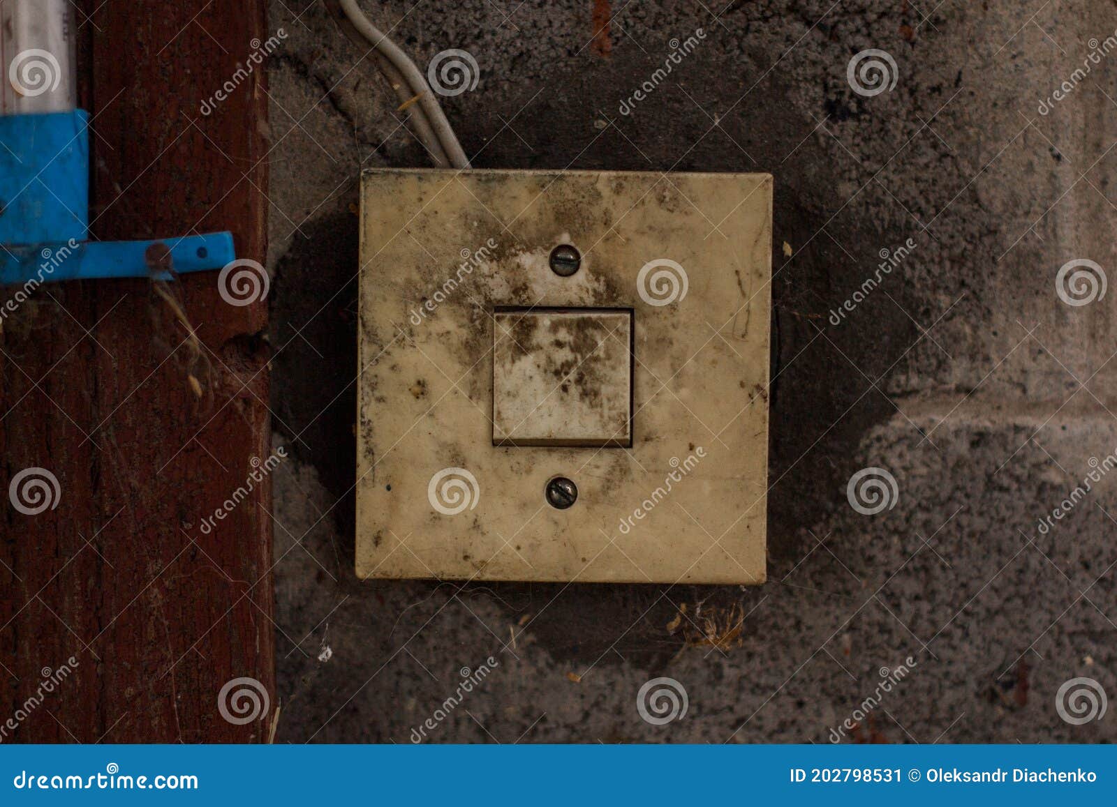 Old Dirty White Light Switch on the Wall Stock Image - Image of dirty ...
