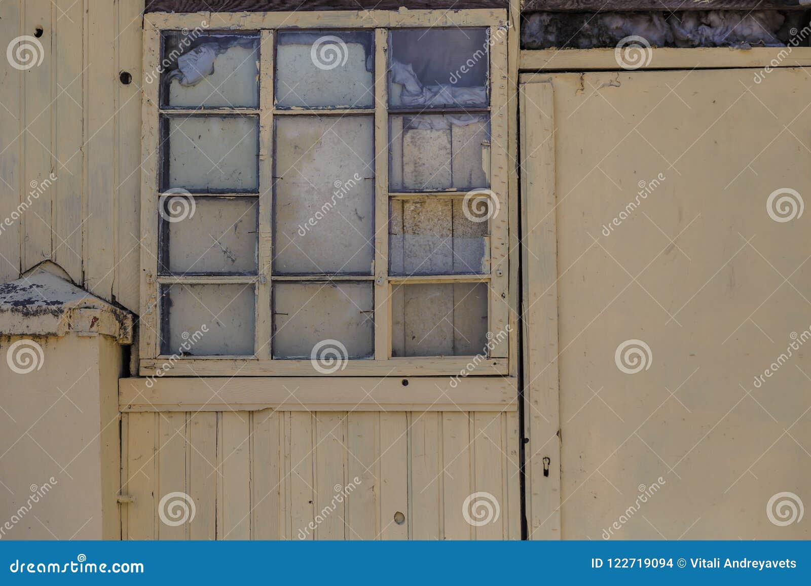 Old Dirty Window on Old Dirty Wall. Stock Photo - Image of glass ...