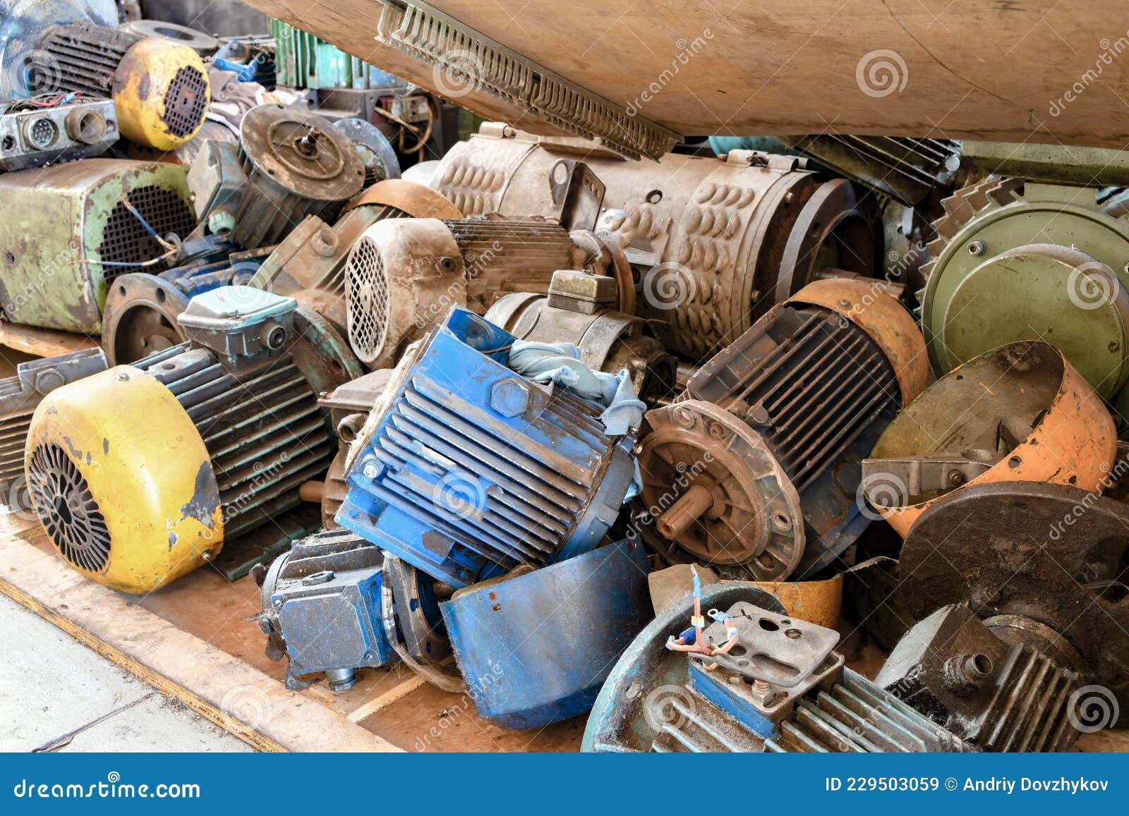 Old Disassembled Electric Motor in a Warehouse for Repair Stock Image ...