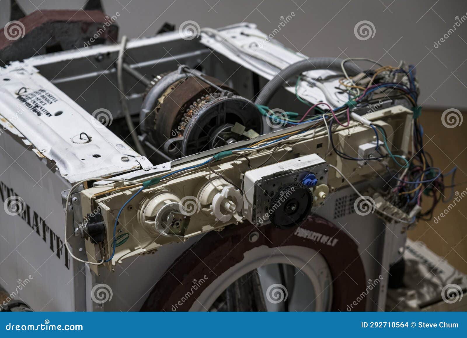 An Old Disassembled Washing Machine Stock Photo - Image of hoses, belt ...