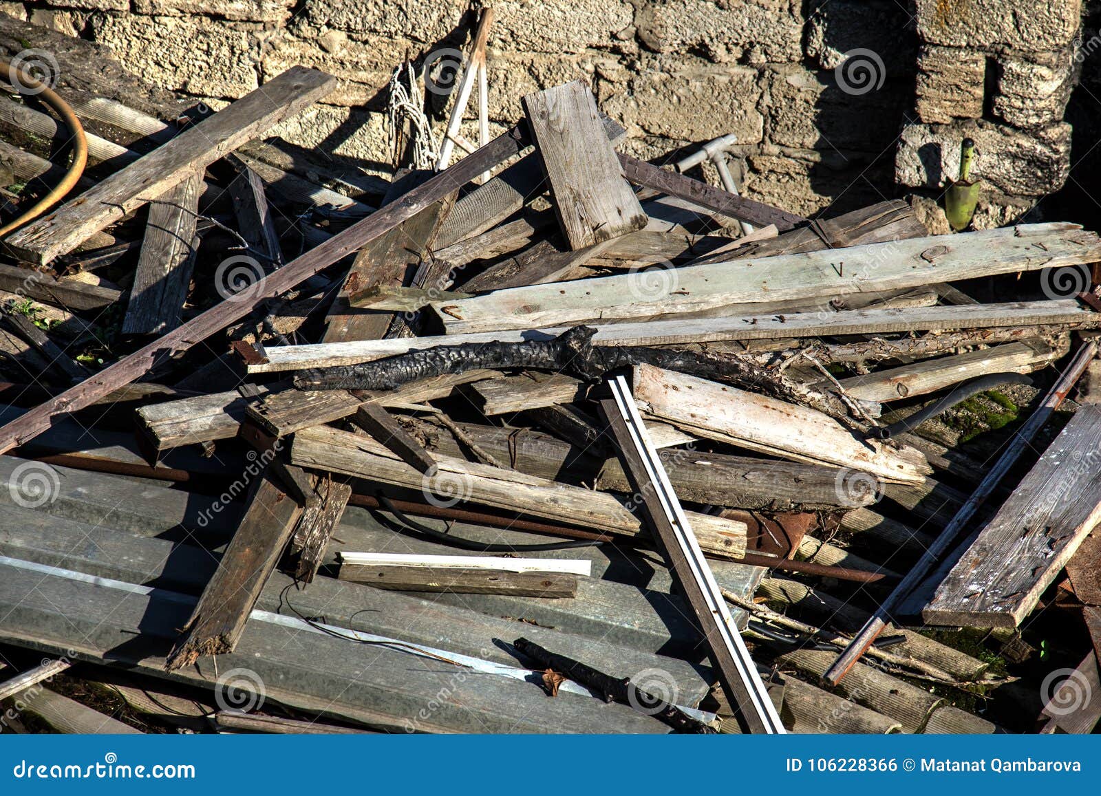 Old discarded beams stock photo. Image of industry, factory - 106228366