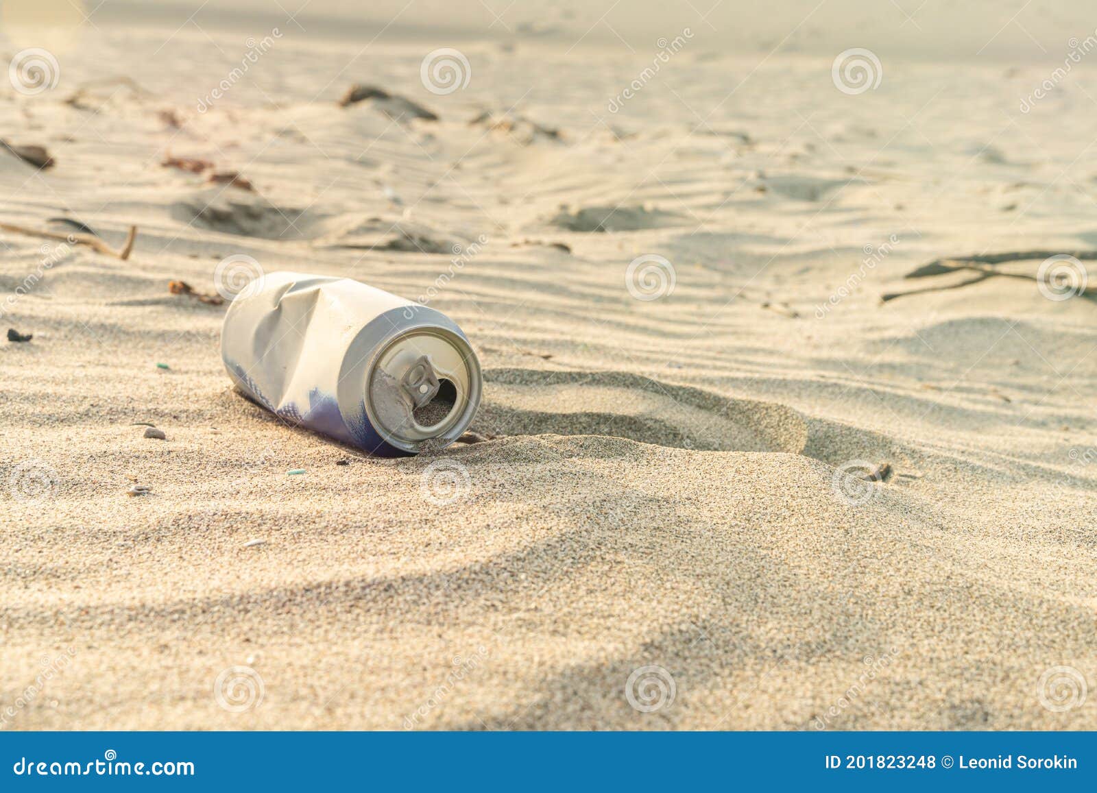 Old and Discarded Can in the Dry Desert Sand Stock Photo - Image of ...