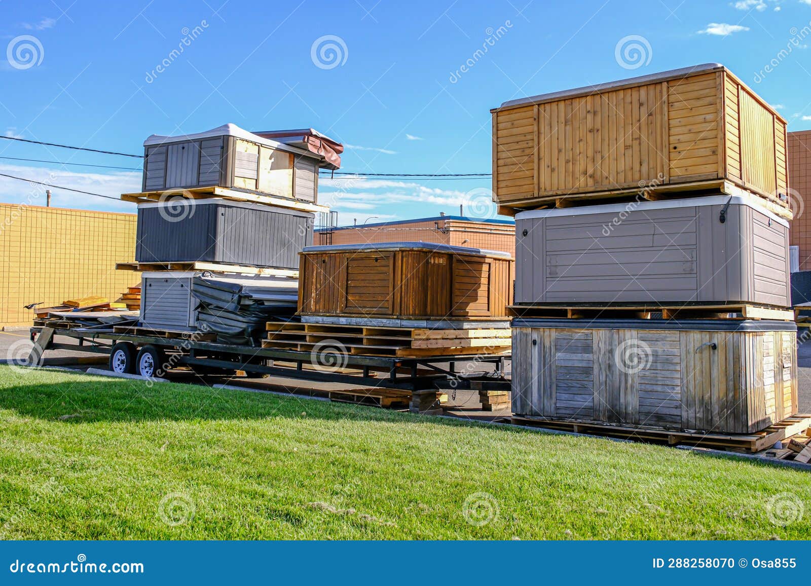 Old Discarded Hot Tubs Ready for Recycling Stock Photo - Image of ...