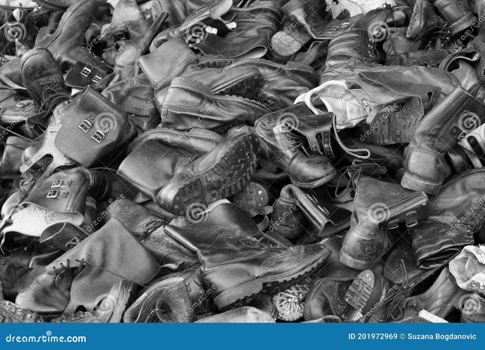 Old, Discarded, Leather, Black Military Boots, in the Trash Stock Image ...