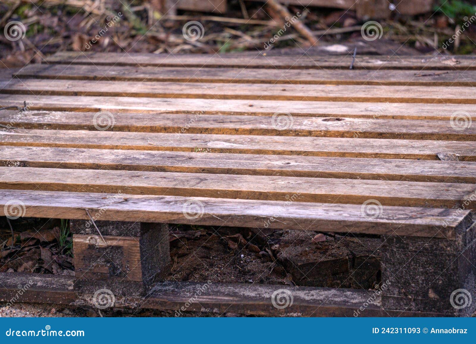 Discarded Wooden Pallets Abandoned. Stack Of Wooden Boards Background ...