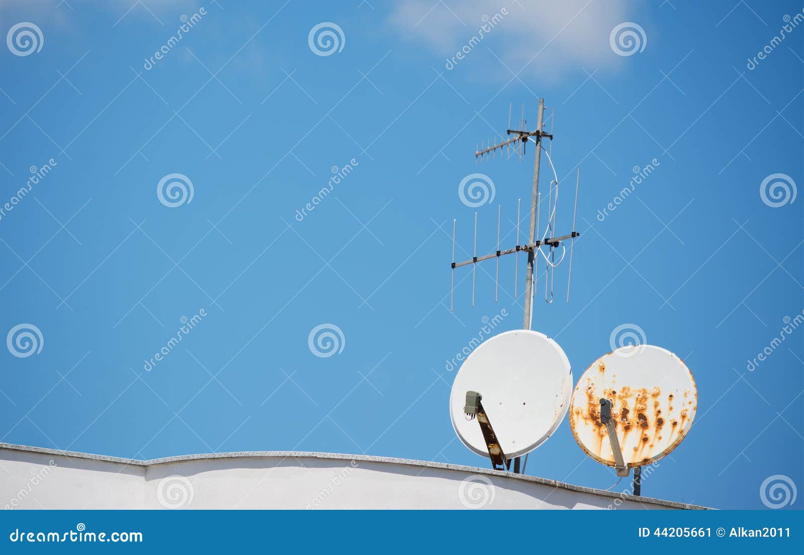 Old dishes stock image. Image of antenna, house, residential - 44205661