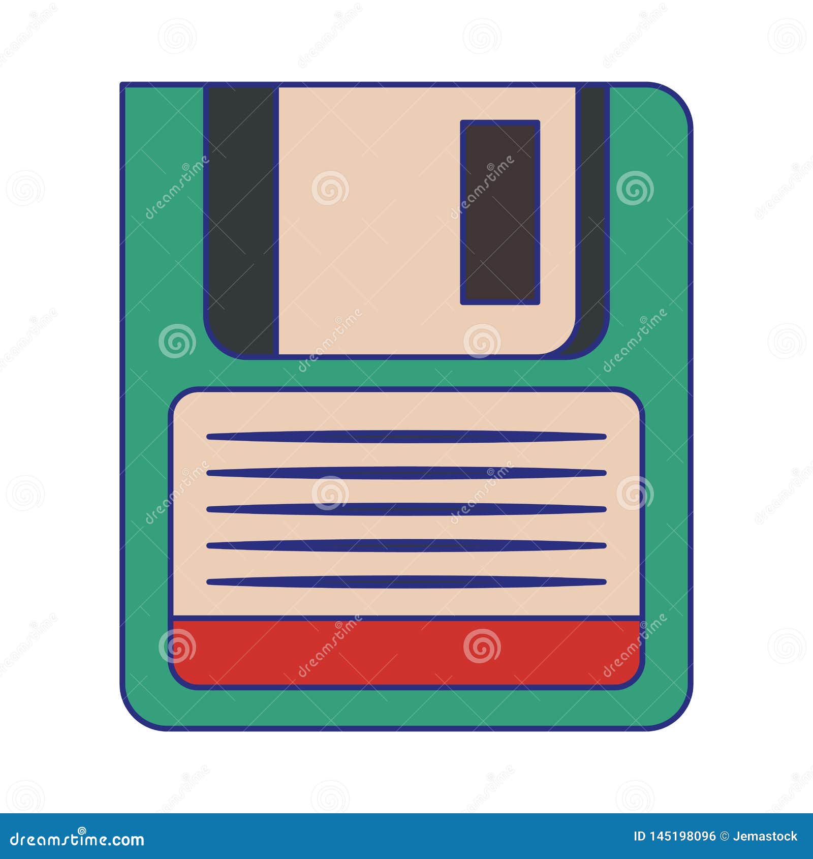 Old Diskette Computer Storage Blue Lines Stock Vector - Illustration of ...