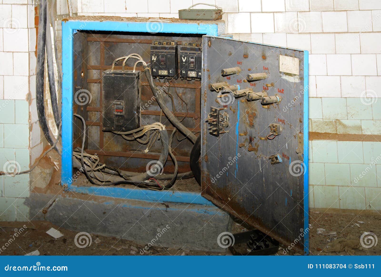 Old Dismantled and Rusty Electrical Panel Assembly Stock Photo - Image ...