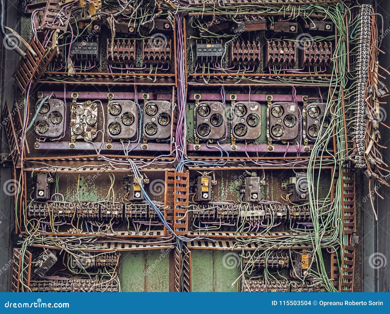 Old Dismantled and Rusty Electrical Panel Assembly Stock Photo - Image ...