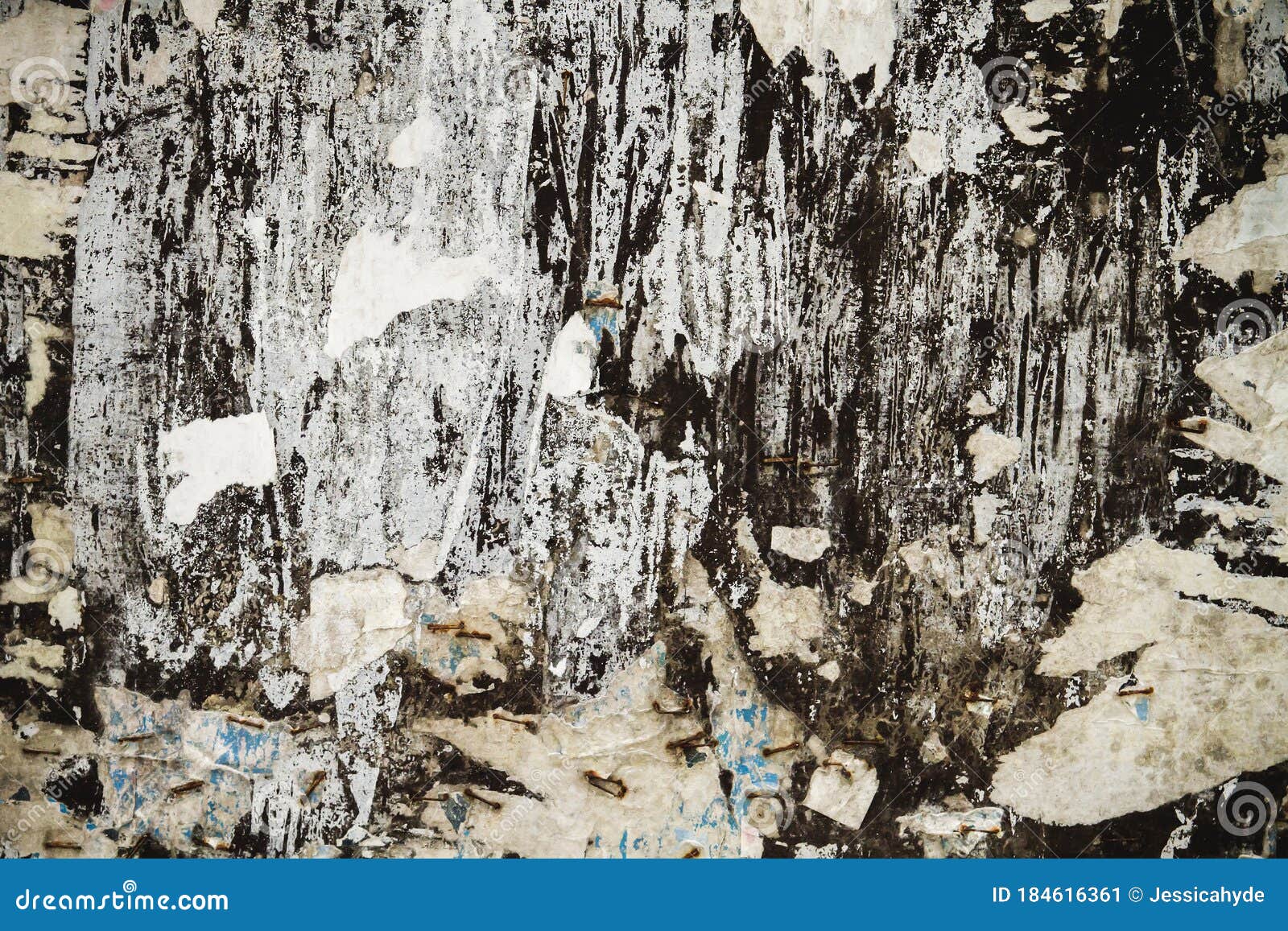 Old Distressed Billboard Wall with Remains of Paper Stock Image - Image ...