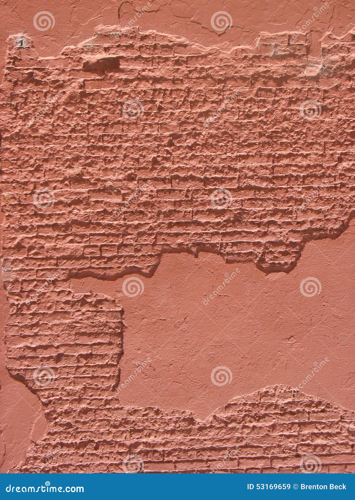 Old Distressed Red Cement And Brick Wall Stock Image - Image of ...