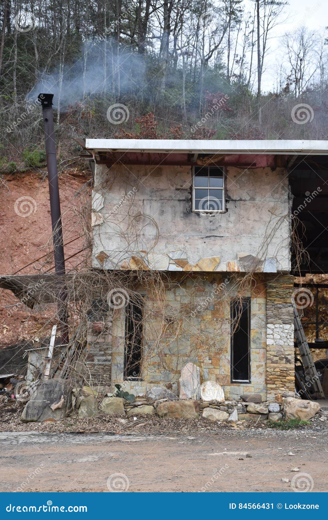 Old Distressed Used Building Stock Image - Image of display, cement ...