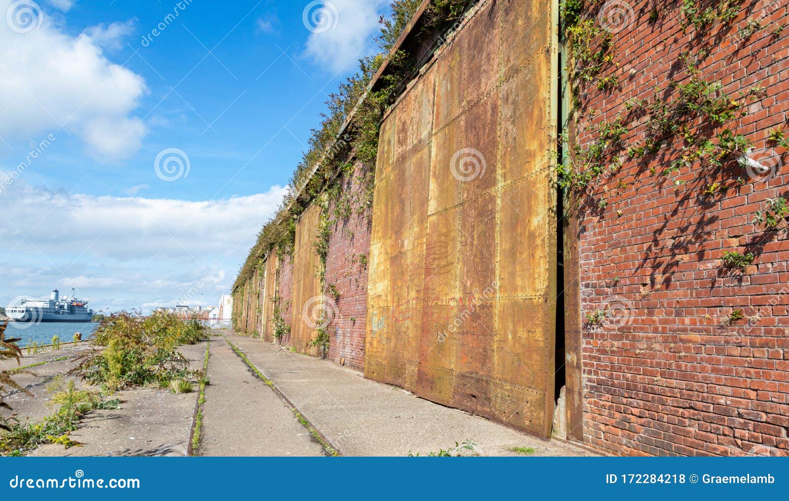Old Dock Buildings with Rusted Doors Great Float Birkenhead Wirral ...