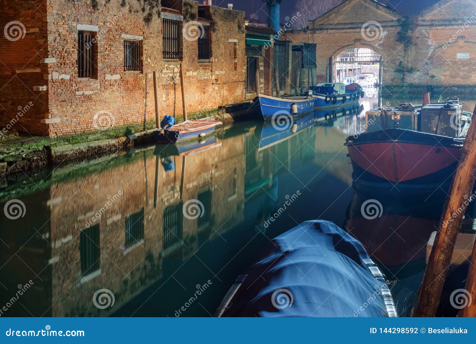 Old dock at Venice canal stock photo. Image of european - 144298592