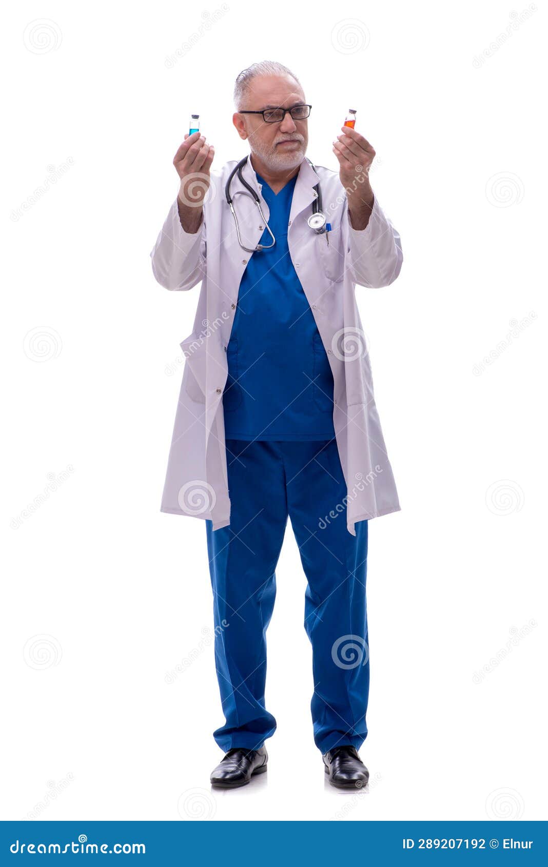 Old Male Doctor Isolated on White Stock Photo - Image of medic, care ...