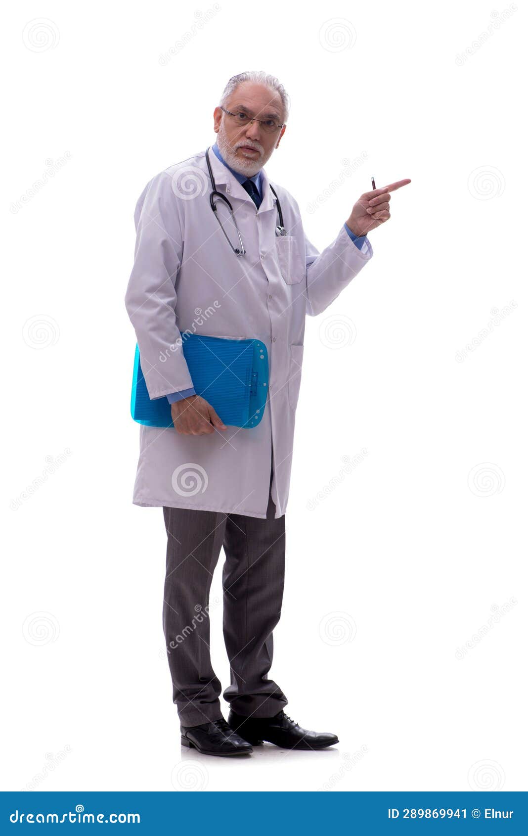 Old Male Doctor Isolated on White Stock Image - Image of care, male ...