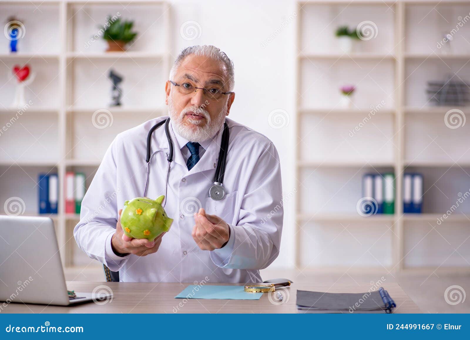 Old Male Doctor in Retirement Concept Stock Image - Image of bonus ...
