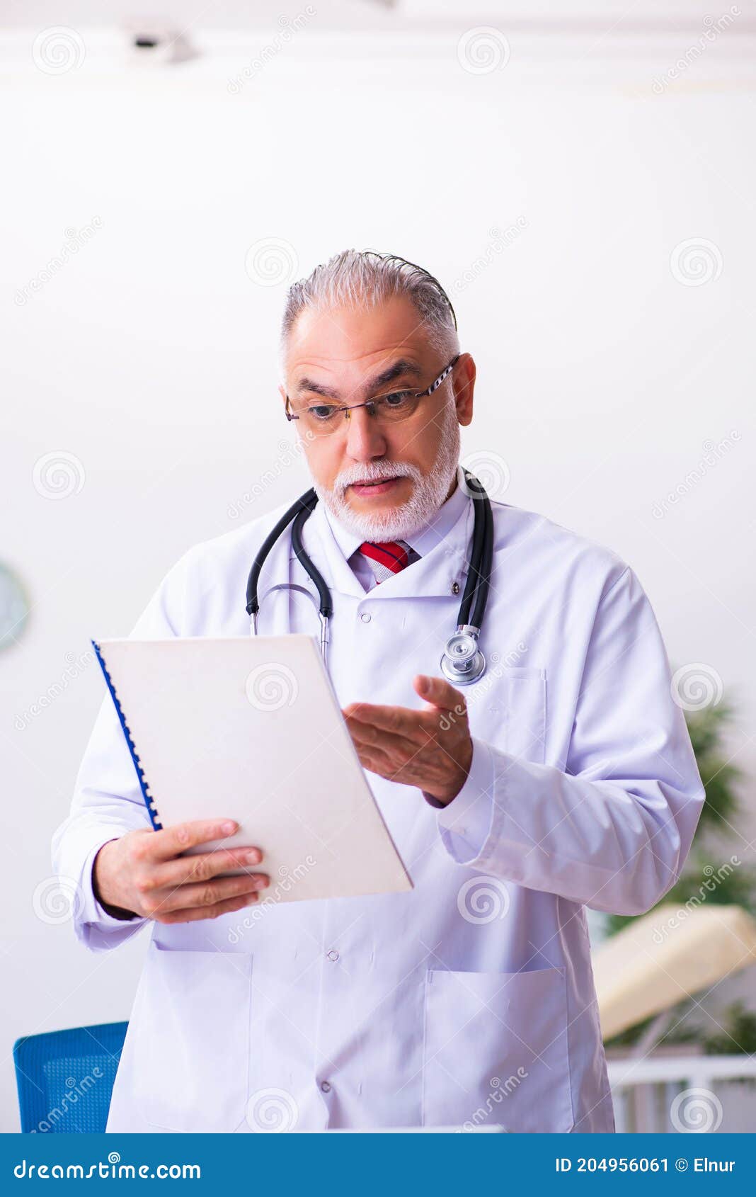 Old Male Doctor Working in the Clinic Stock Image - Image of medic ...