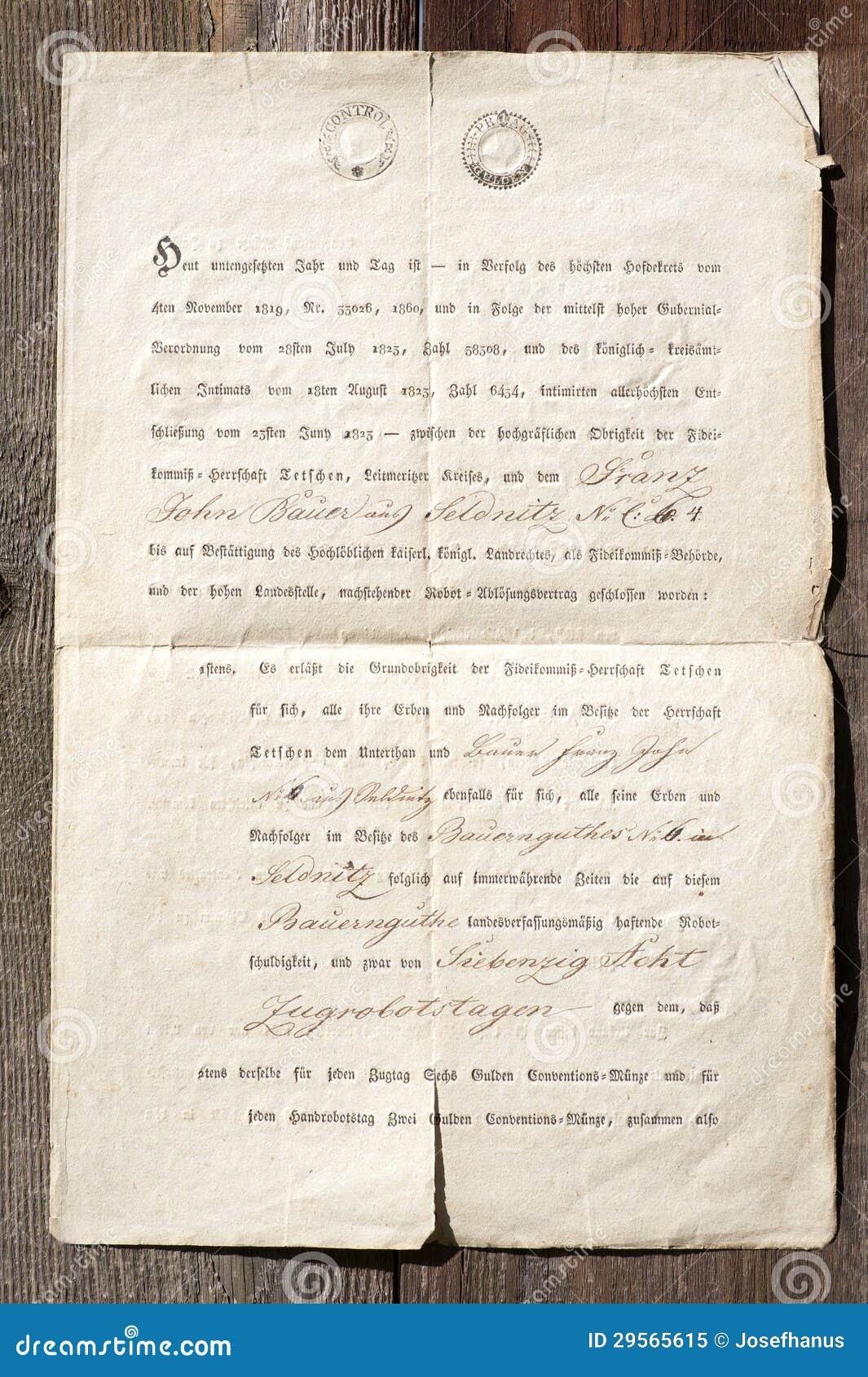 Old document from 1824 stock image. Image of pattern - 29565615
