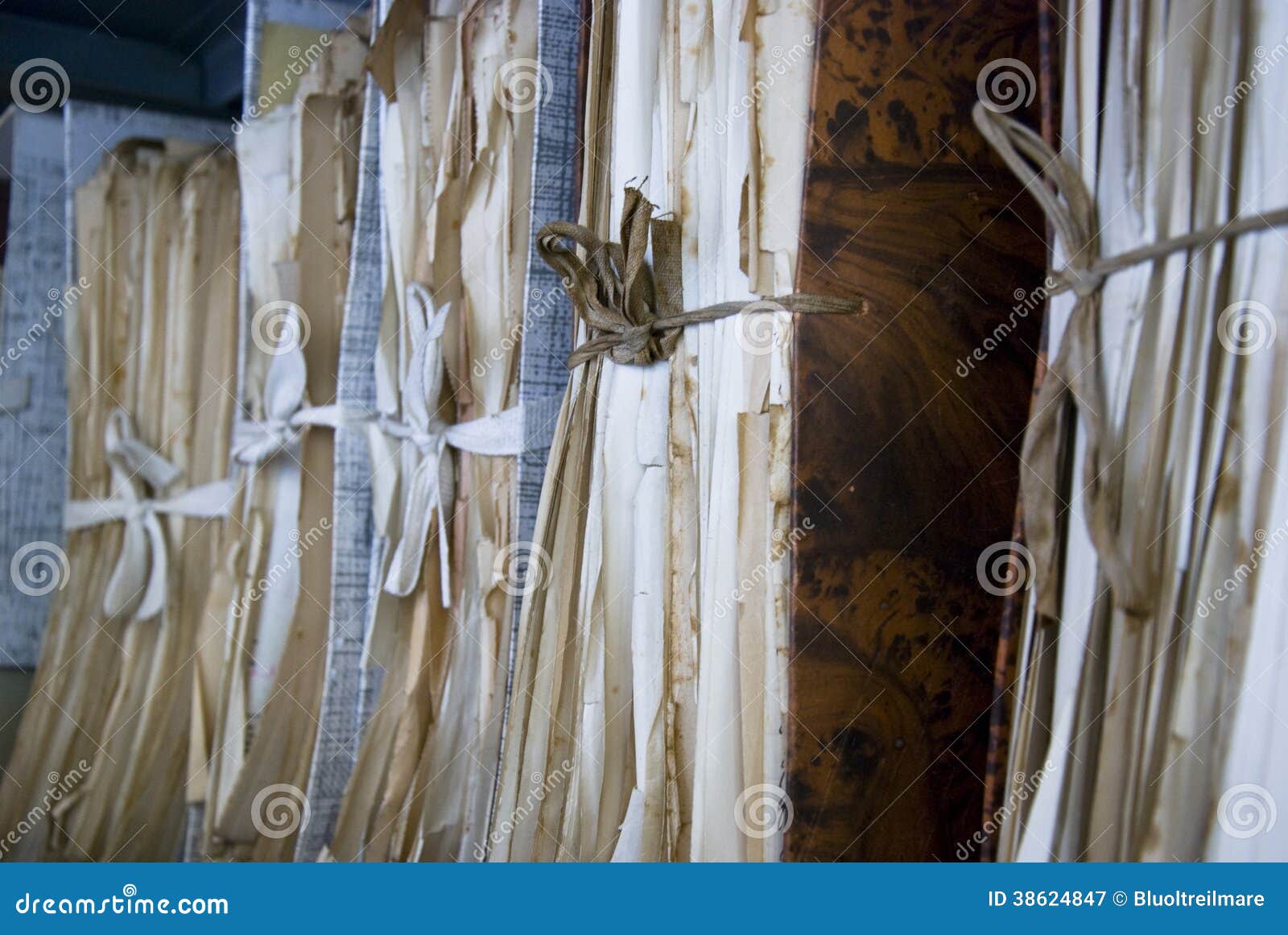 Old Documents in Archive in Directory Stock Image - Image of paper ...