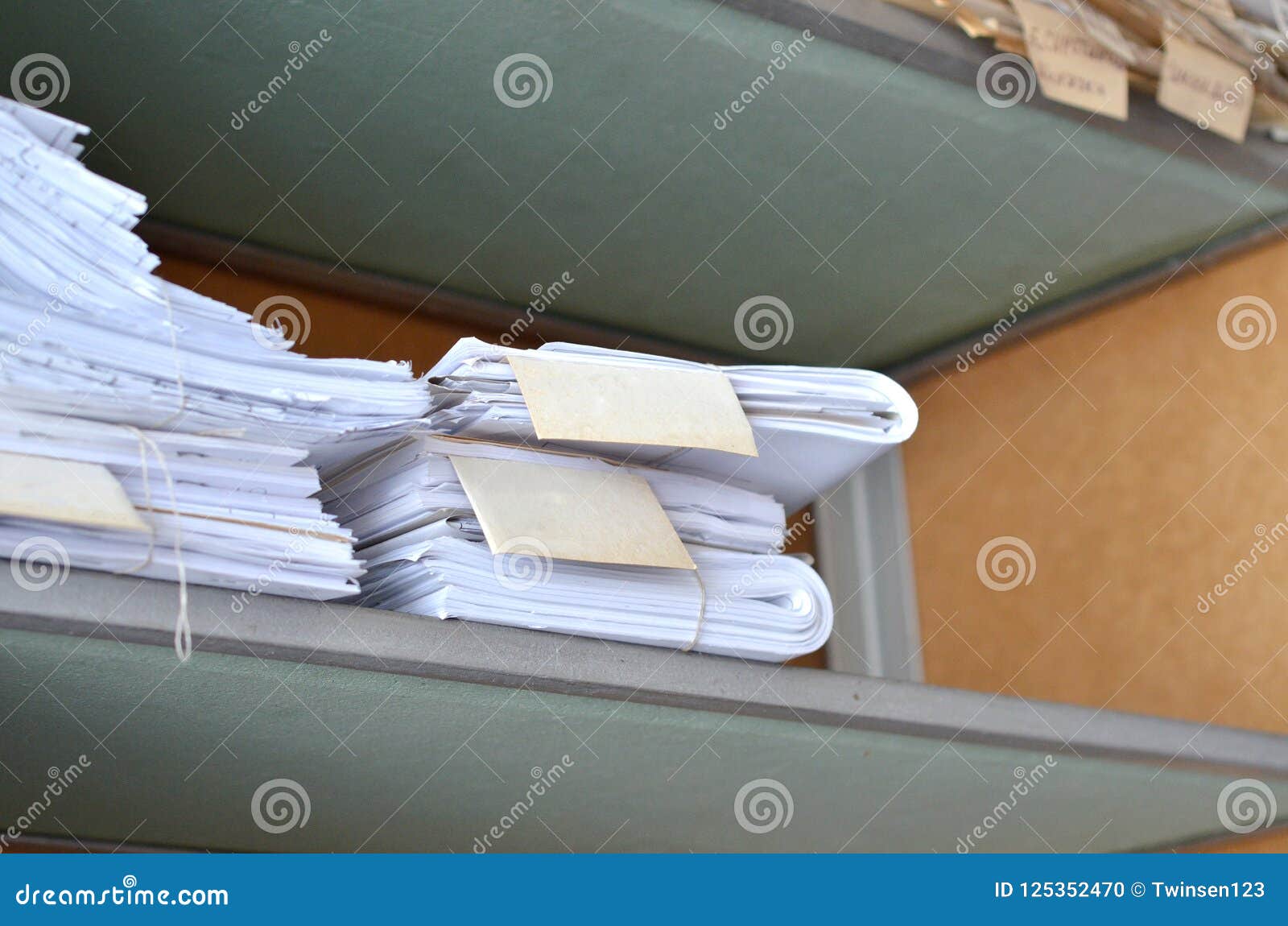 Old Documents, Drawings with Numbers Stacked on Shelves in the O Stock ...