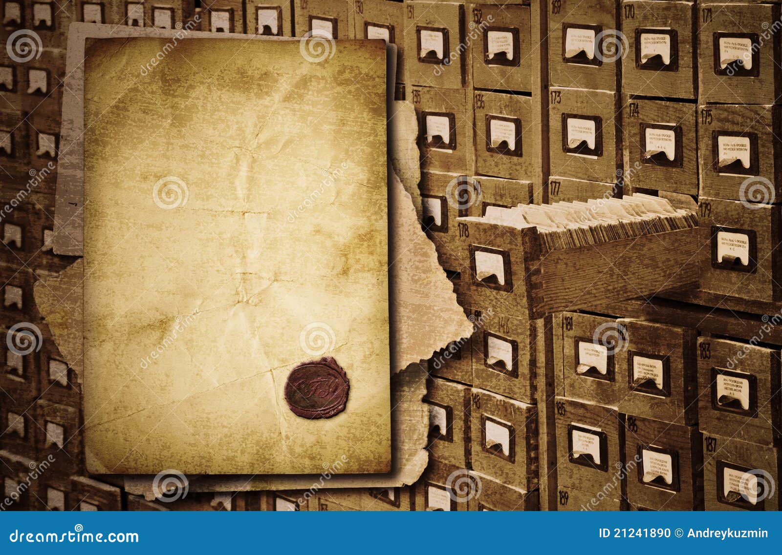 Old Documents Over Archive Cabinet Stock Photo - Image of historical ...