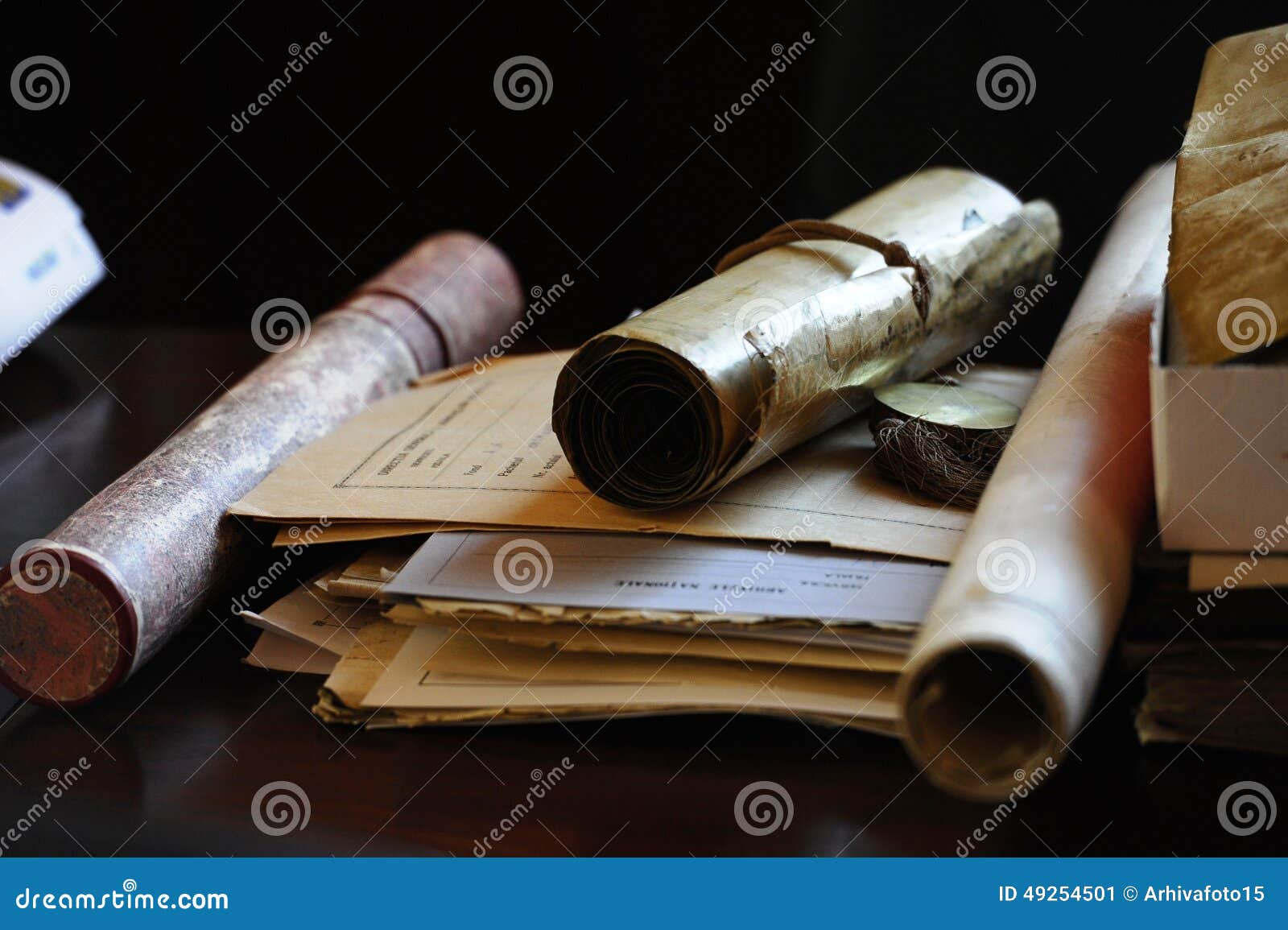 Old documents stock image. Image of document, roll, paper - 49254501