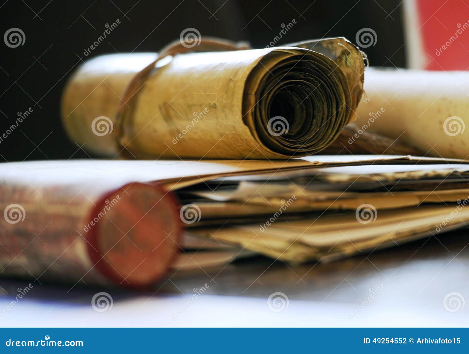Old documents stock photo. Image of scroll, shiny, academic - 49254552