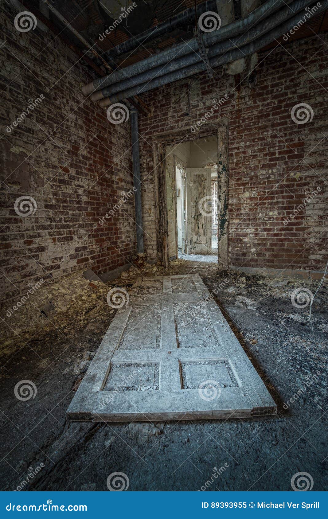Old Door in an Abandoned Building Stock Image - Image of institution ...