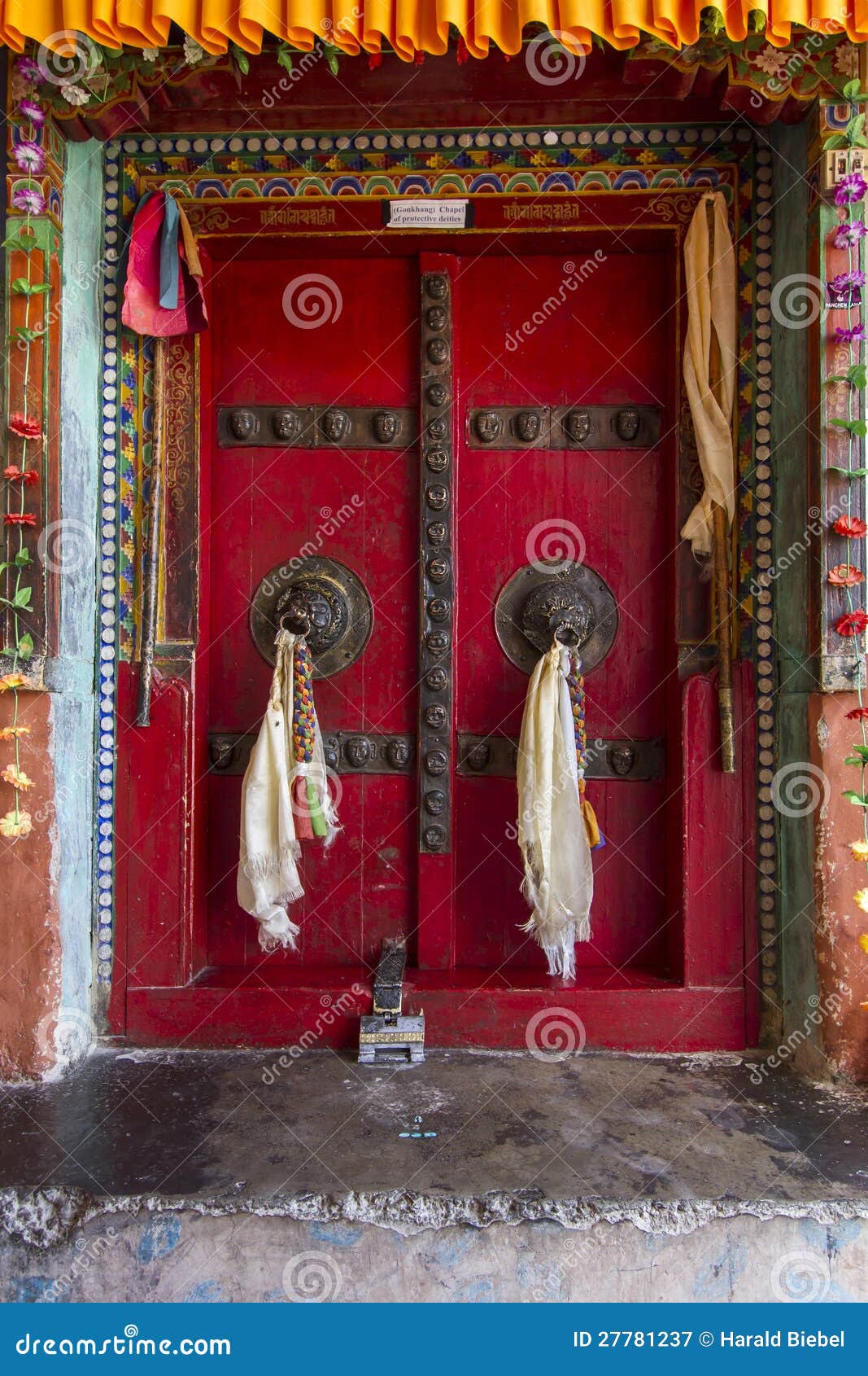 Old Door of a Buddhist Monastery in Ladakh, India Stock Image - Image ...