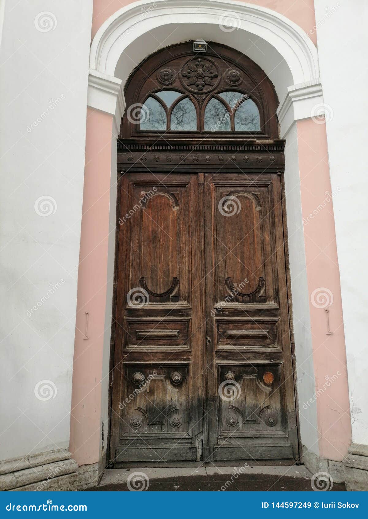 The Door of the Church with Patterns Stock Image - Image of wooden ...