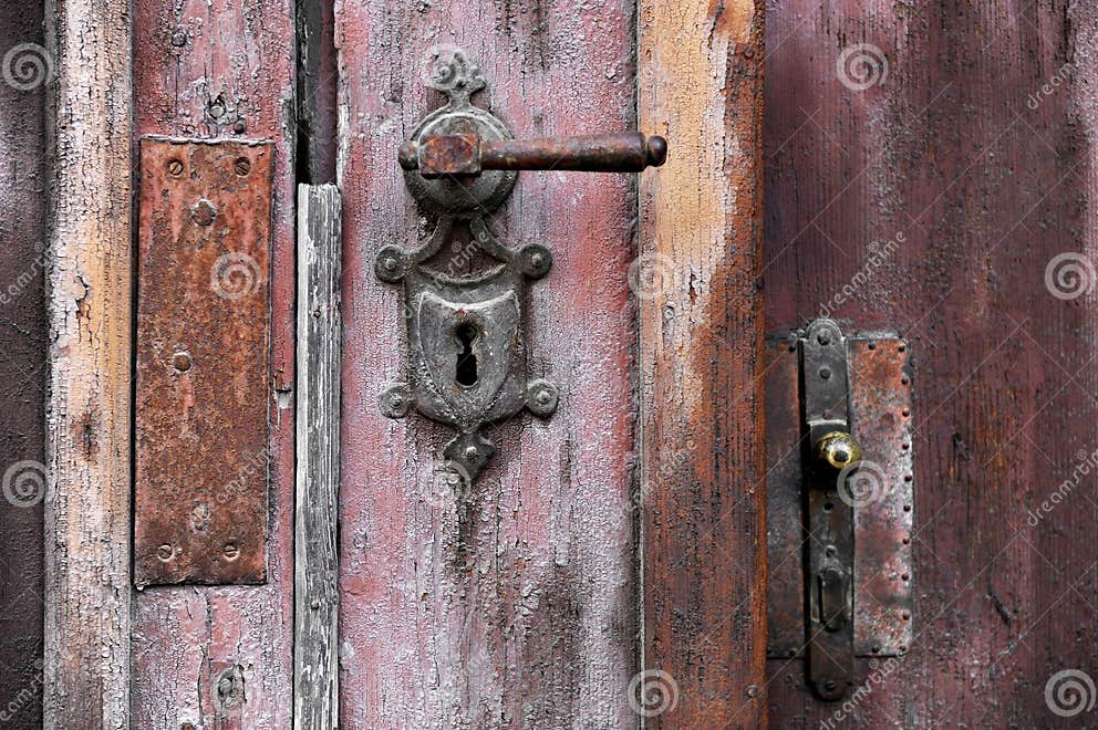 Old Door Handle and Lock stock photo. Image of lock, door - 35365172