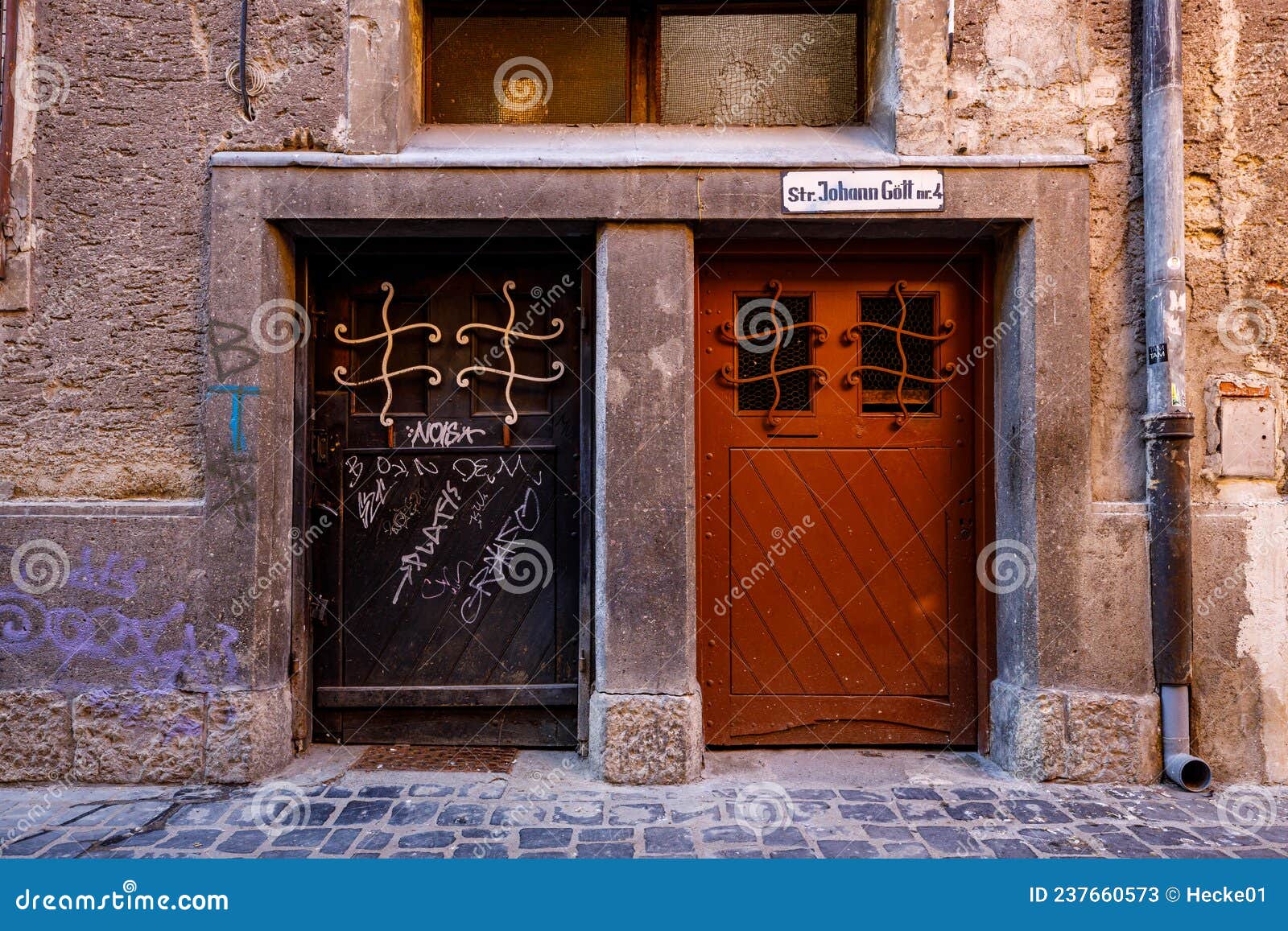 Old Door in a Historic House Editorial Stock Photo - Image of open ...