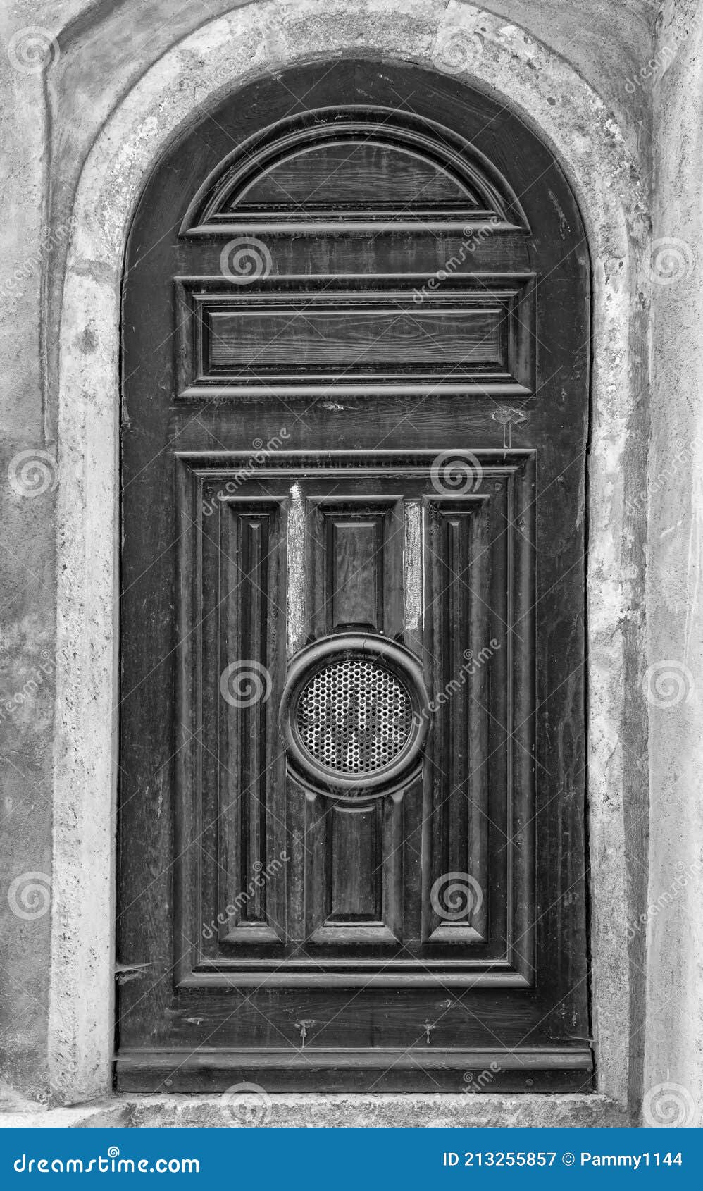 A Very Old Massive Wooden Entrance Gate. Stock Image - Image of pillars ...