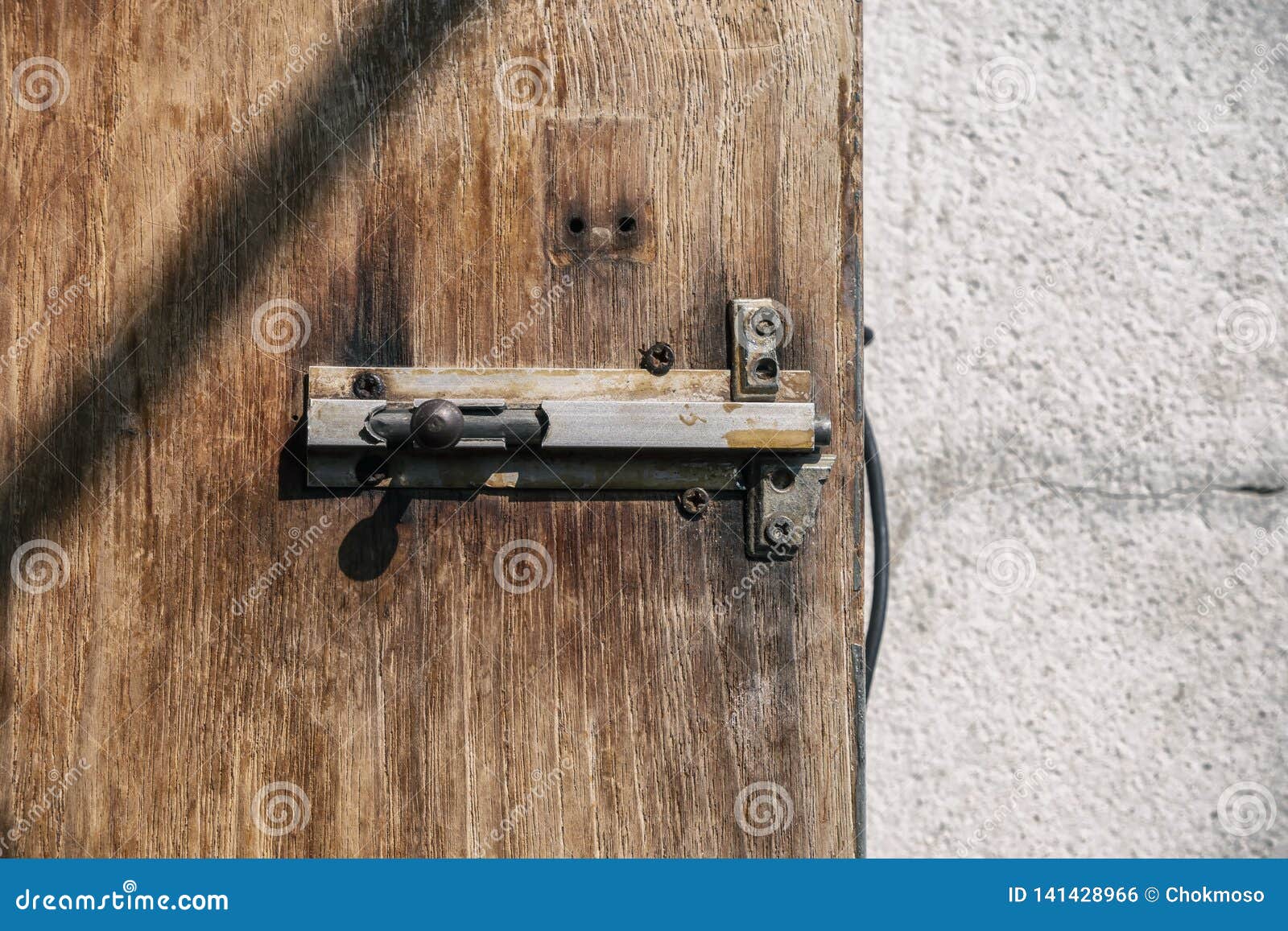 The old door lock stock photo. Image of building, open - 141428966