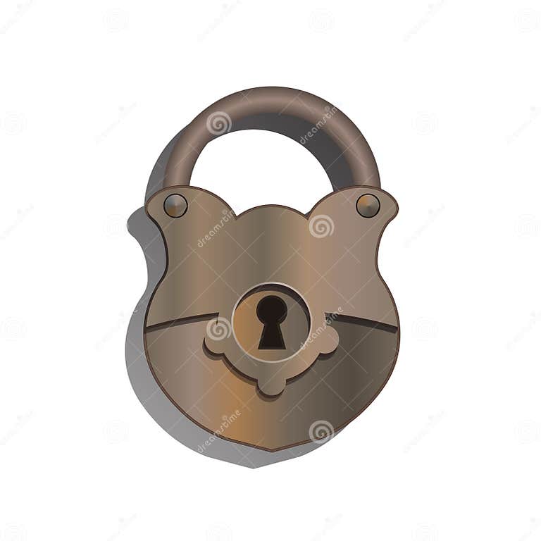 Old door lock stock vector. Illustration of graphic, element - 75307061