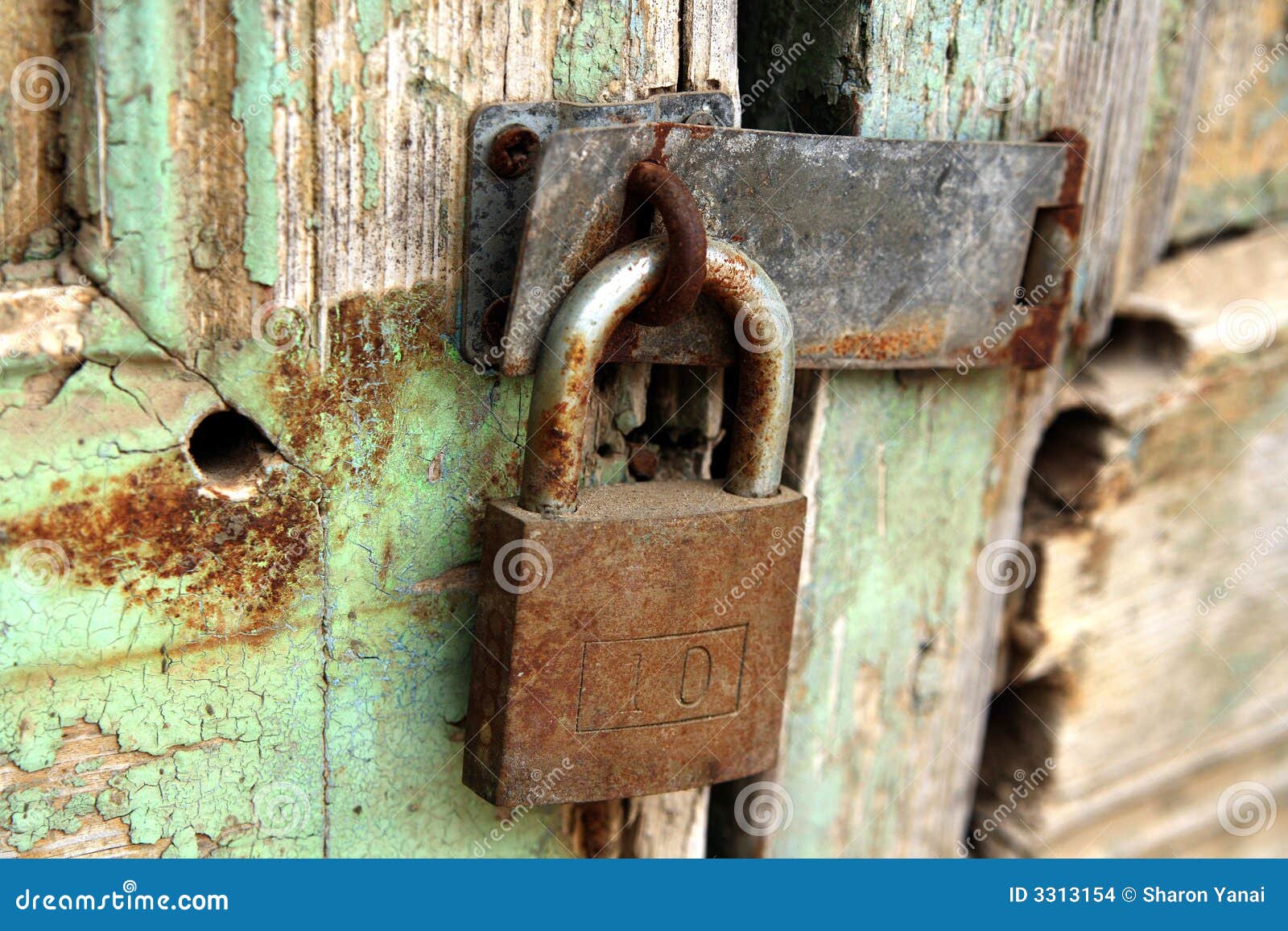 Old door with metal lock stock photo. Image of keyhole - 3313154