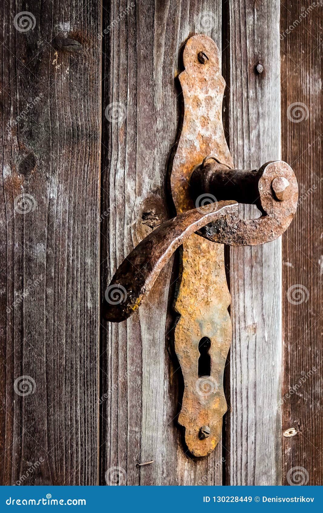 Old Door and Rusty Door-knob Stock Image - Image of security, entrance ...