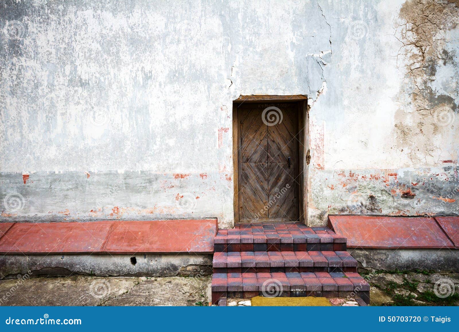 Old door and stone steps stock photo. Image of crack - 50703720