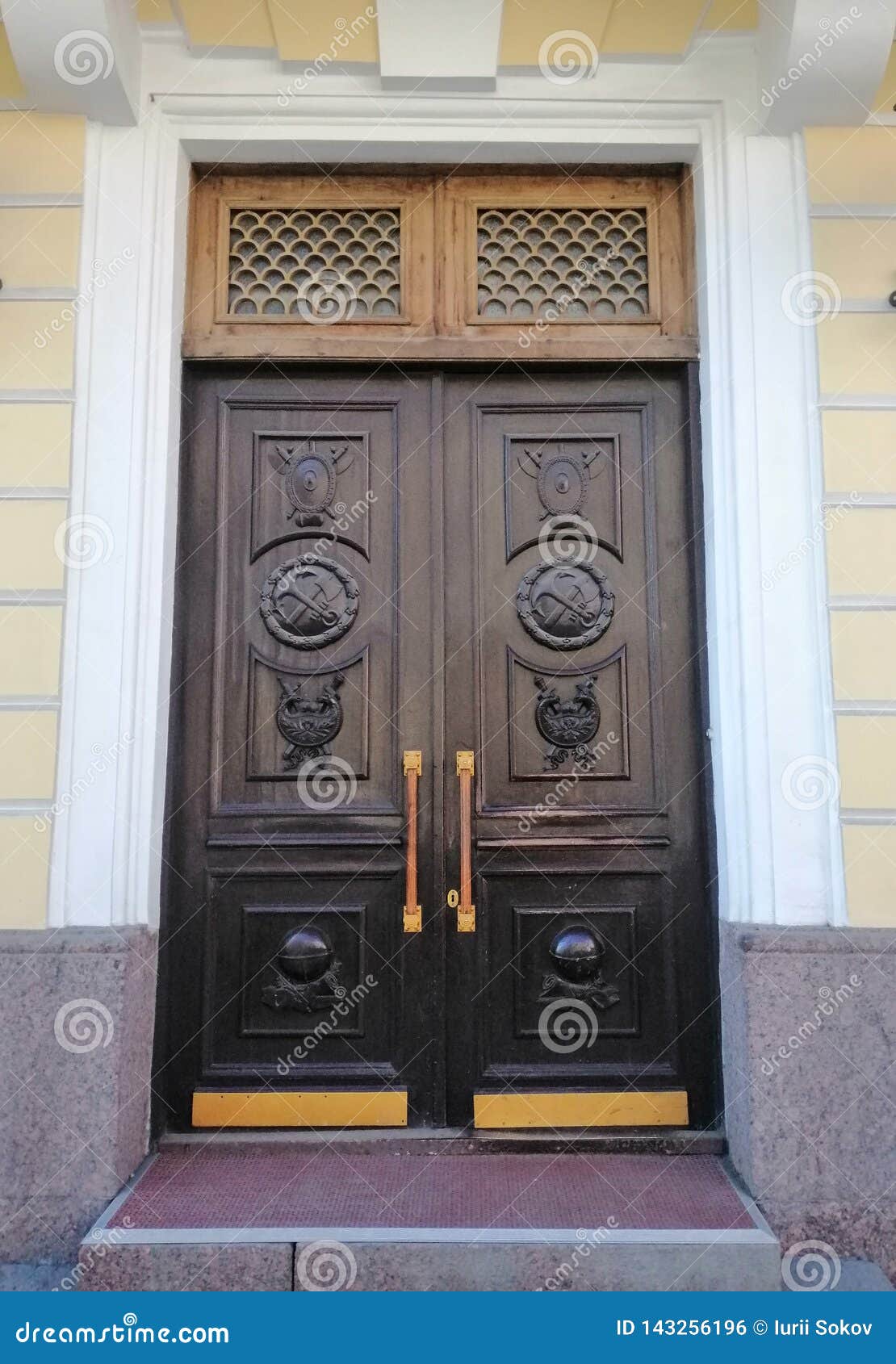 Door of the University with Ornament Stock Photo - Image of wall ...