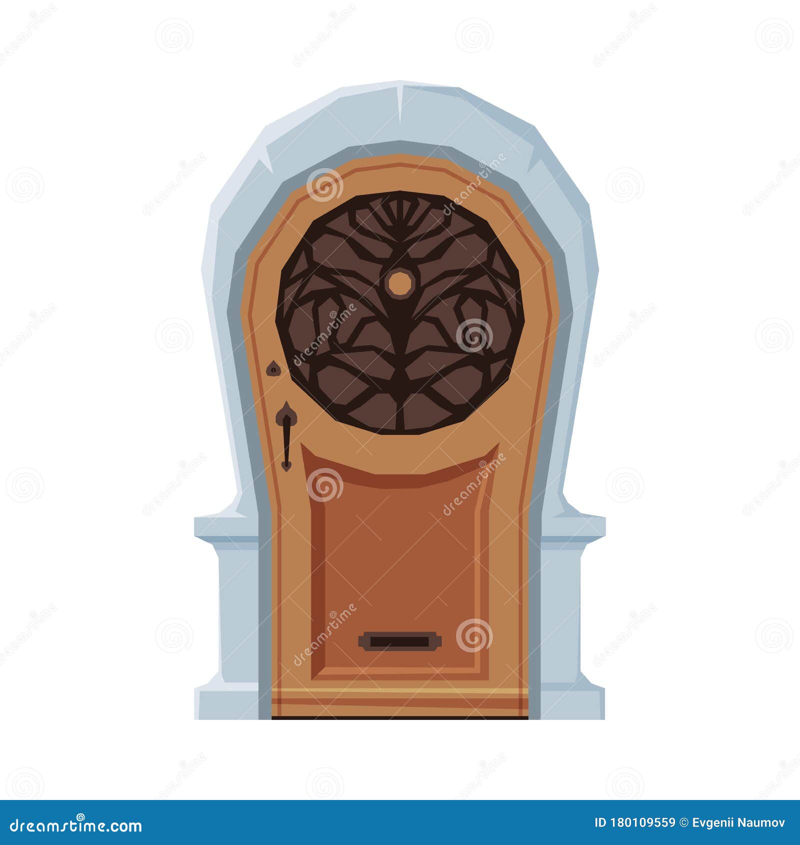 Old Door in Vintage Style, Architactural Design Element Vector ...