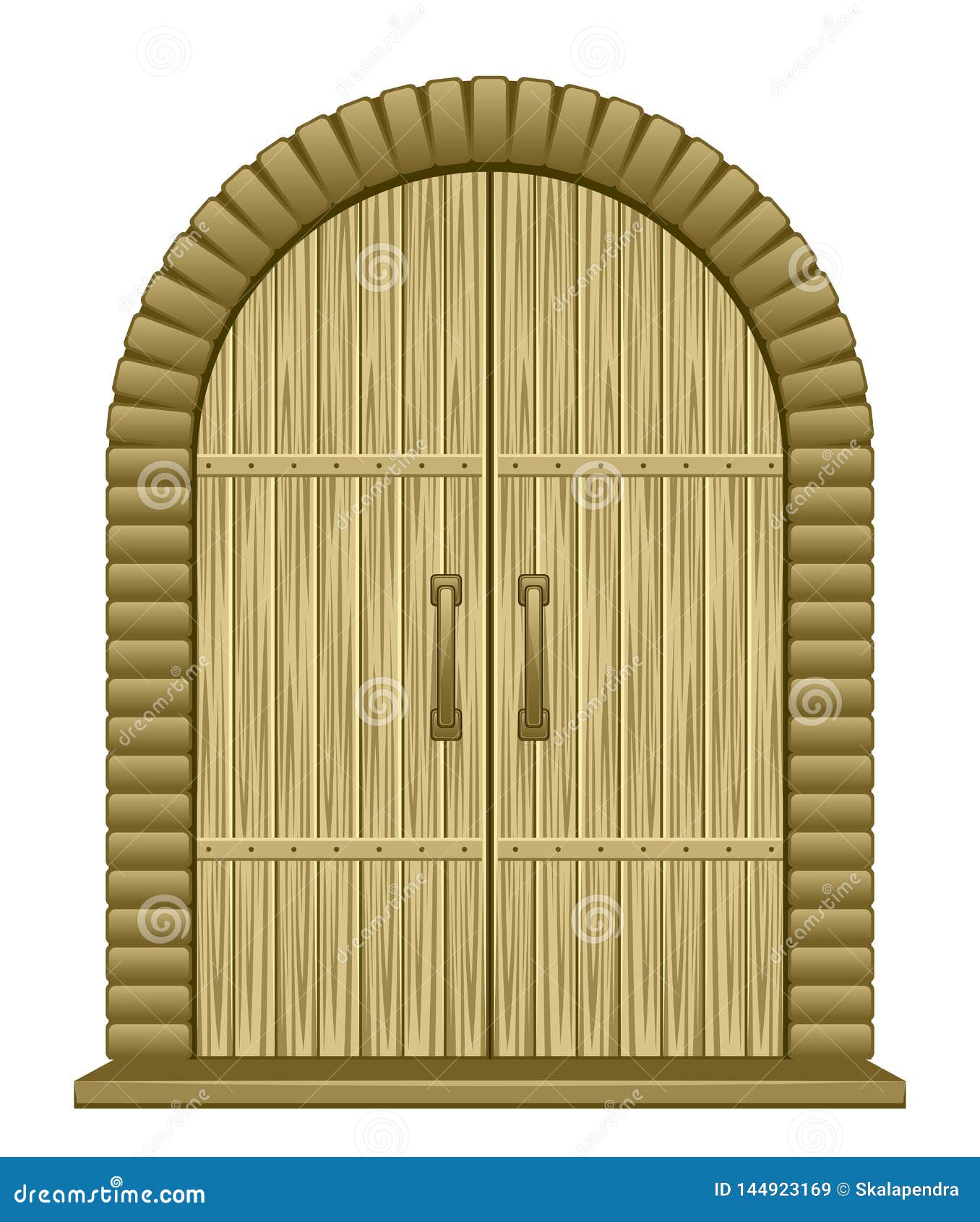 Old door stock vector. Illustration of building, facade - 144923169